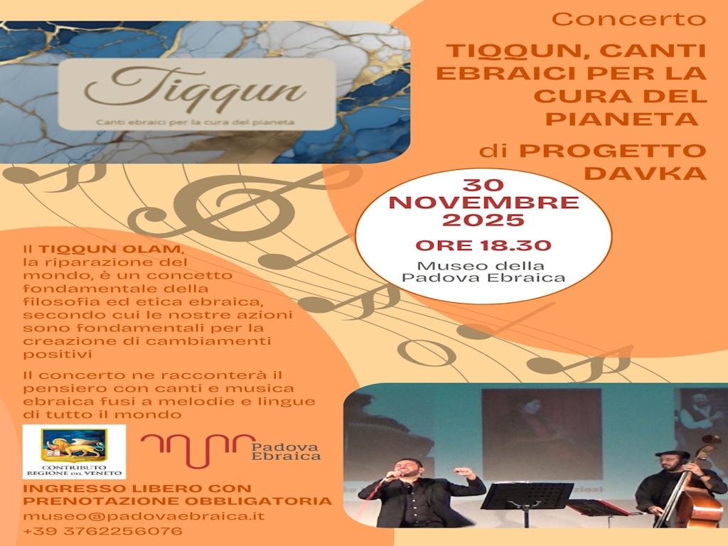Tiqqun concert, Jewish songs for the care of the planet - Padova